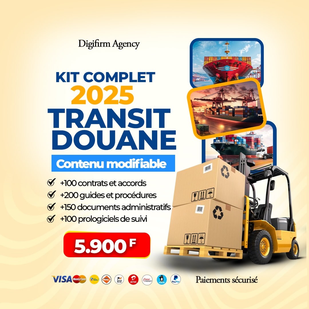 kit Complet Transit Douane et Import-Export - Digifirm Agency